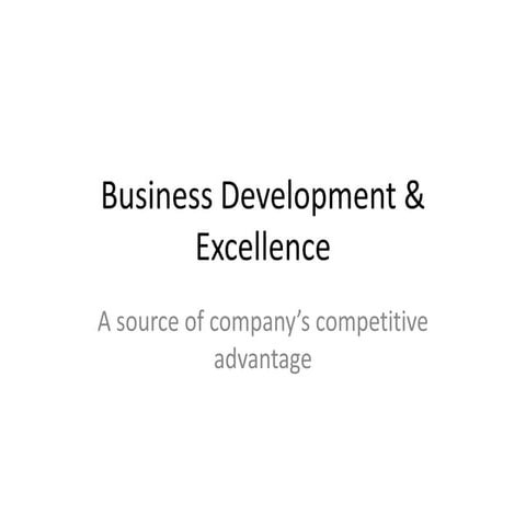 Business development & excellence | PPT