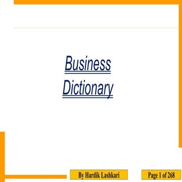 Business dictionary | PPTX