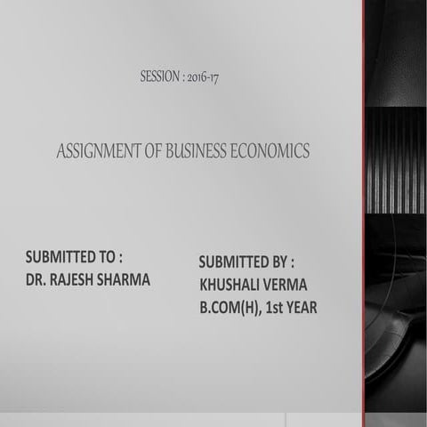 Assumptions business economics | PPTX