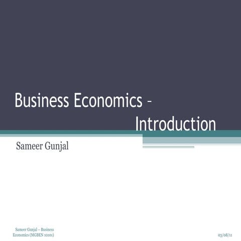 Business economics introduction | PPT
