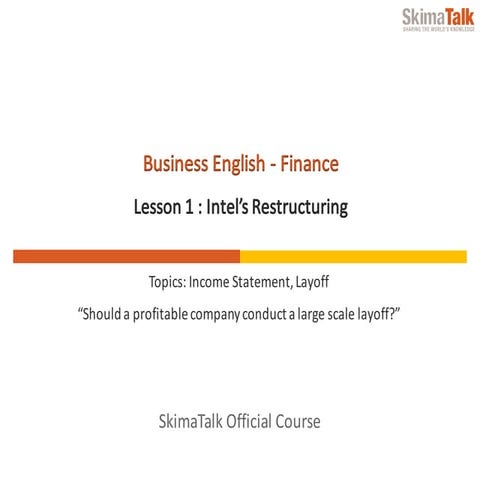 Business English Finance Lesson 01 | PPT