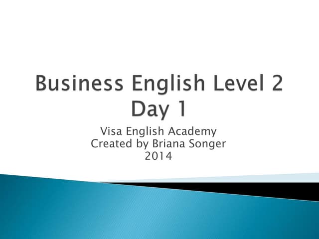 English for business communication | PDF