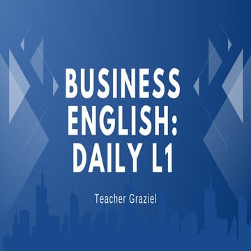 Business English: Lesson 1 - Sample Demo Topic | PDF