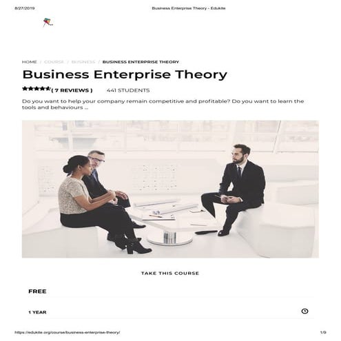 Business Enterprise Theory - Edukite | PDF