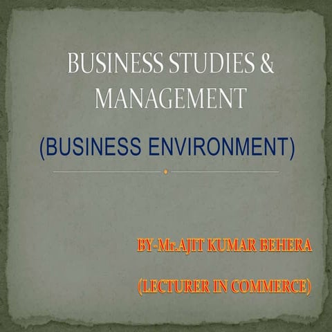 Business environment | PPTX