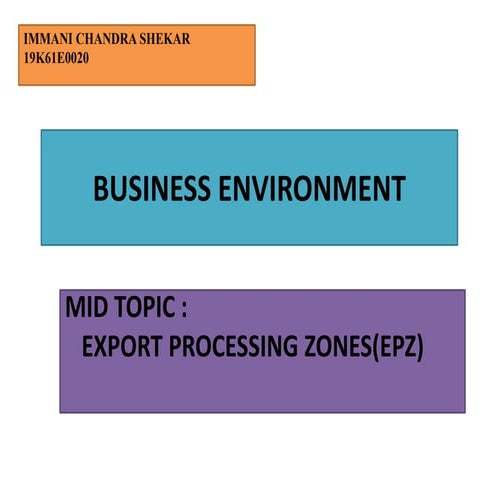 Business environment - Export processing zones(EPZ) | PPT