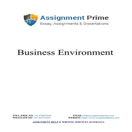 Business Environment Assignment Sample - Assignment Prime Australia ...