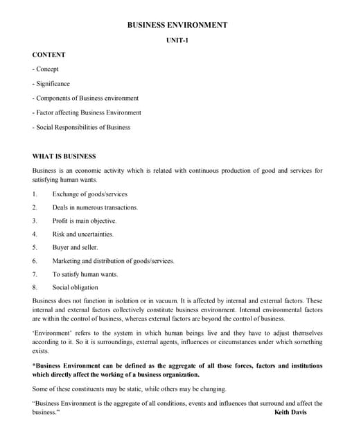 Business Environment | PPT