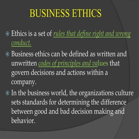 Business ethics | PPT