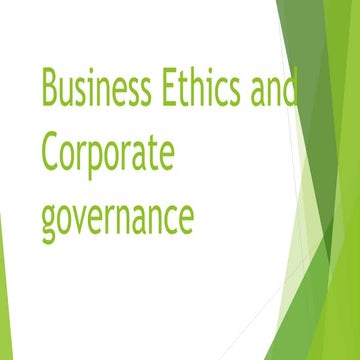 Business Ethics and Corporate Governance RATING | PPT