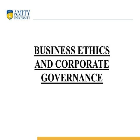 Business ethics and Corporate Governance