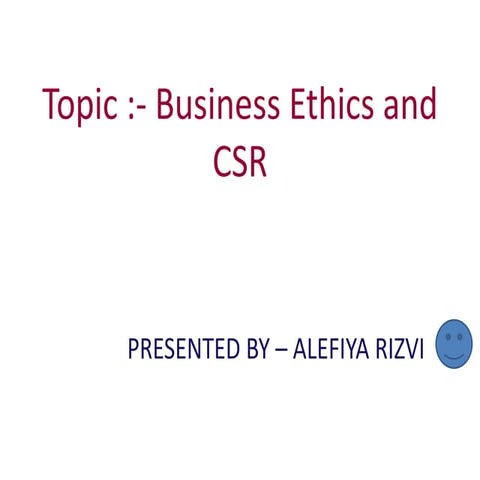Business ethics and crs | PPTX