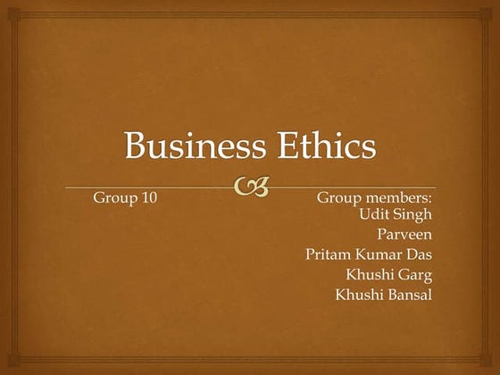Business ethics(presentation) | PPT