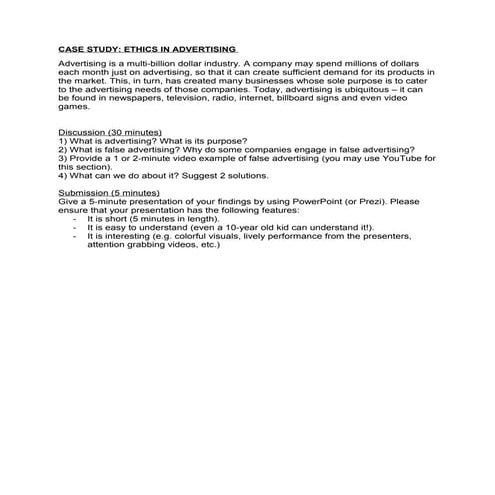 Business ethics case studies | PDF