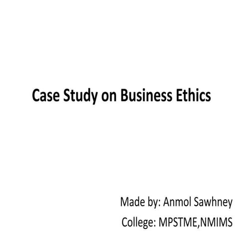 Business ethics case study | PPTX