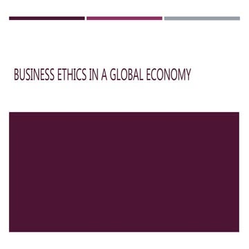 Business ethics in a global economy | PPTX