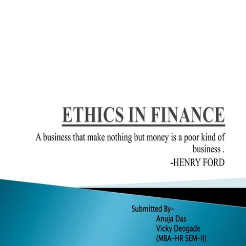 Business ethics in finance | PPTX