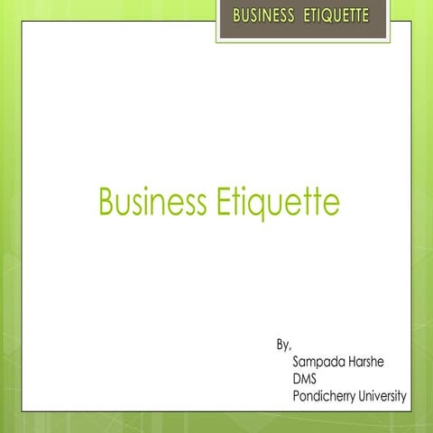 Business etiquette | PPT