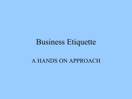 Workplace etiquette & manners | PPTX | Resume Writing and Advice | Job ...