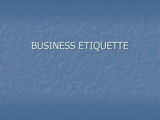 Workplace etiquette | PPTX