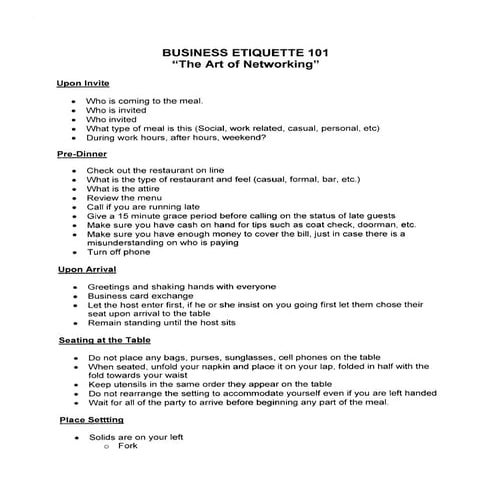 Business etiquette 101 | PDF