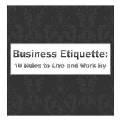 Business etiquette handout | PDF