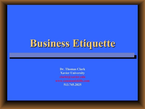 Business etiquettes(ppt) | PPT