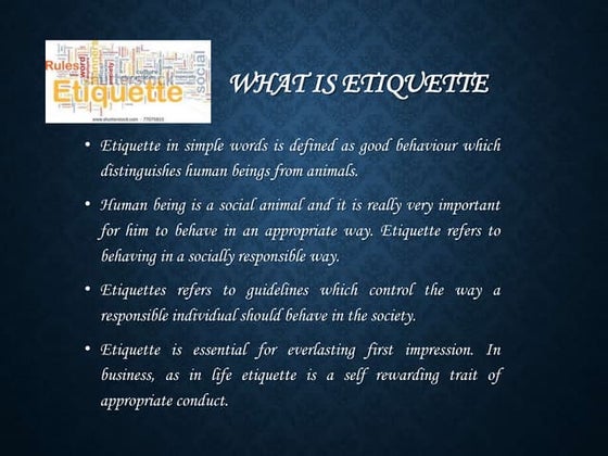 Etiquette | PPTX