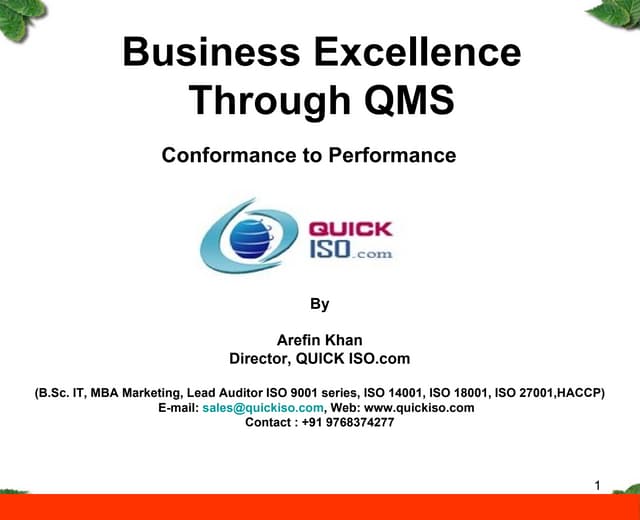 Quality management system | PPT