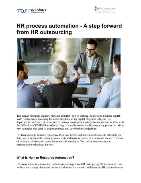 Automation of Human Resources HR | PDF