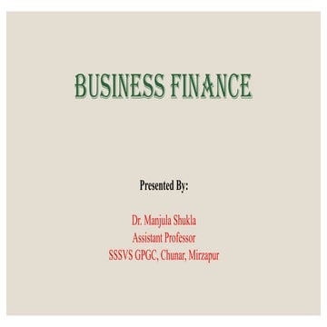 Business Finance for B.Com. Students PPT | PPT