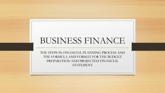 Personal financial planning | PPT