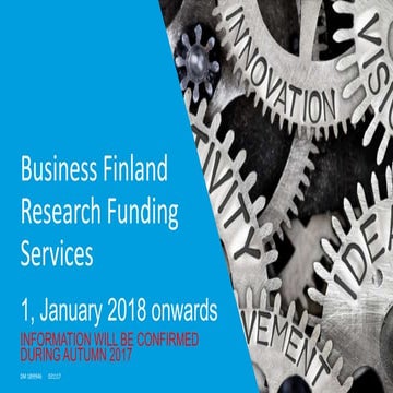 Business Finland research funding services | PPT