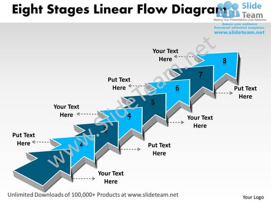 Ppt linear demo create flow chart powerpoint lines of processes ...