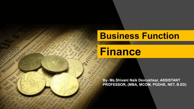 Business Function Finance Pptx