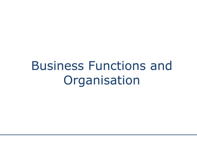 Organisational Functions | PPT