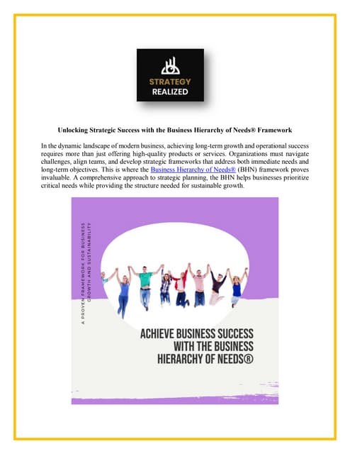 Strategy Realized Level 1 Business Hierarchy | PPT