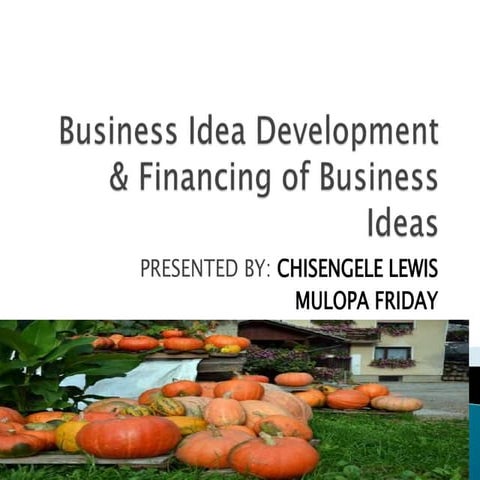 Business idea development & financing of business ideas | PPTX ...