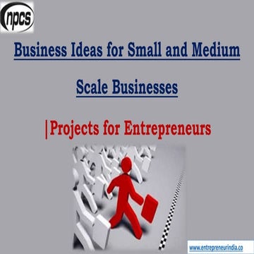 Business Ideas for Small and Medium Scale Businesses |Projects for ...
