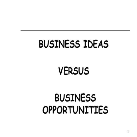 Business ideas vs opportunities | PPT