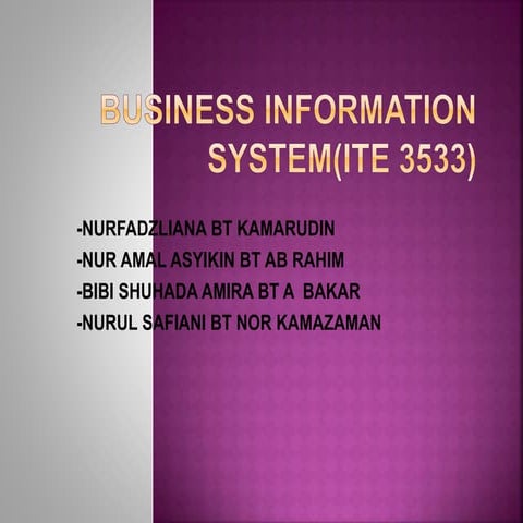 Business information system(ite 3533) | PPTX | Logistics | Business