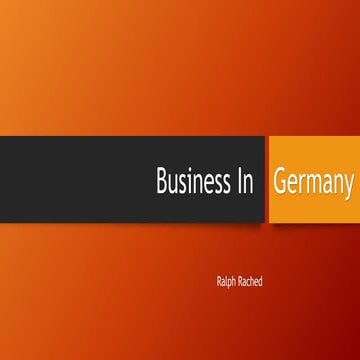 Doing Business in Germany | PPT