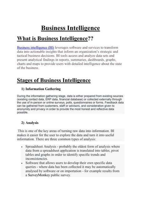 Business intelligence | PPTX