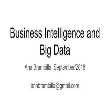 Business intelligence and big data | PPT