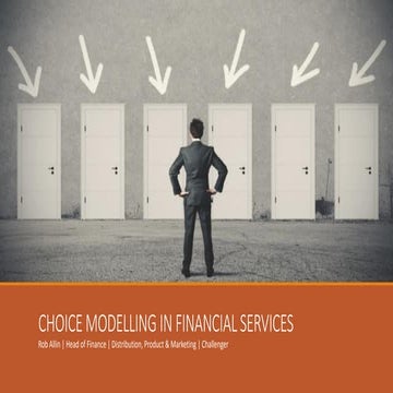 Introduction to Choice Modelling: Choice Modelling @ Challenger Group | PDF