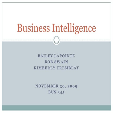 Business Intelligence Power Point | PPTX