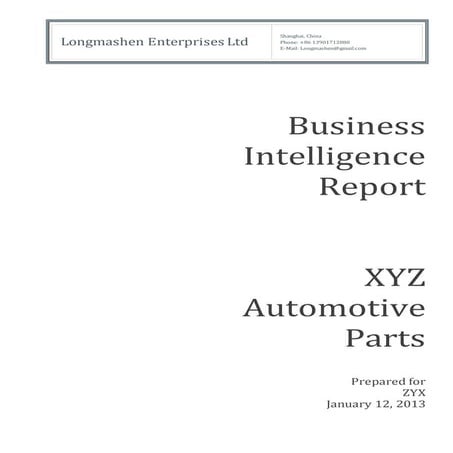 Business intelligence report sample 011312 | PDF