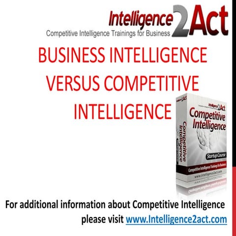 Business intelligence versus competitive intelligence | PDF