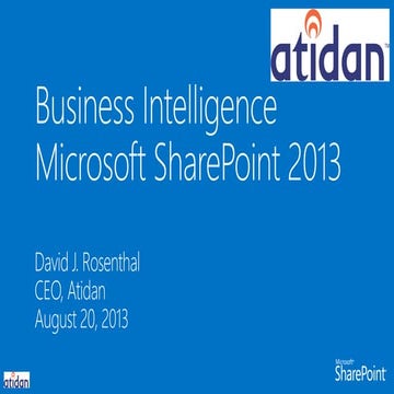 Business Intelligence with SharePoint 2013 from Atidan | PPT