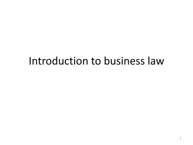 Business Law - Unit 1 | PDF